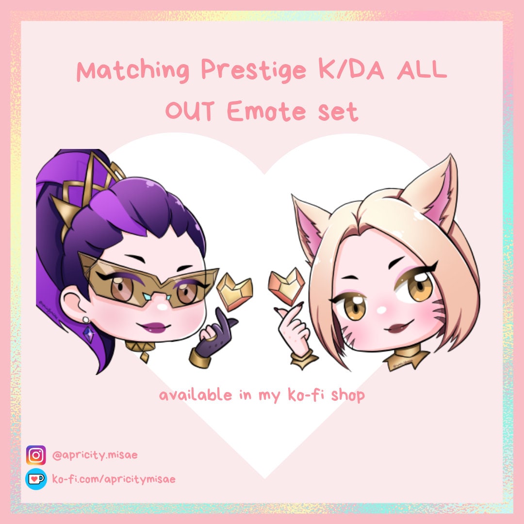 Prestige K/DA All Out Ahri and Kaisa Matching Emote Set, LOL Emotes ...
