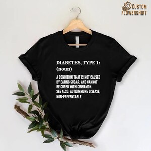 Diabetes Shirt, Funny Diabetes Definition T-shirt, Sarcastic Type 1 ...
