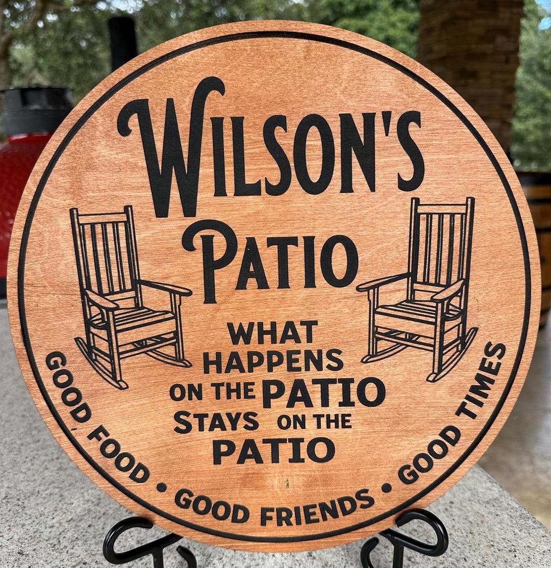 Personalized Patio Sign With Rocking Porch Chairs, Custom Welcome to ...