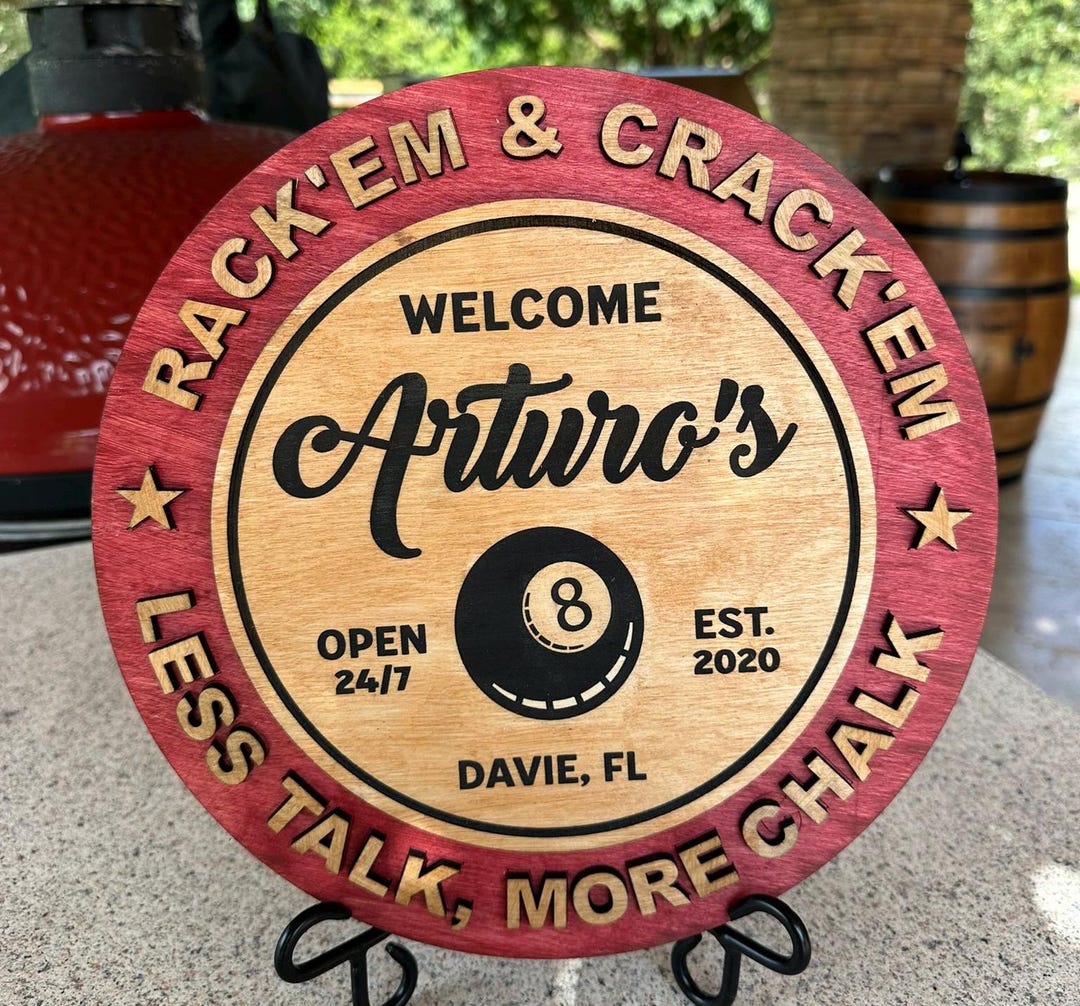 Personalized Billiards Room Sign Game Room Sign, Man Cave Decor, Pool ...