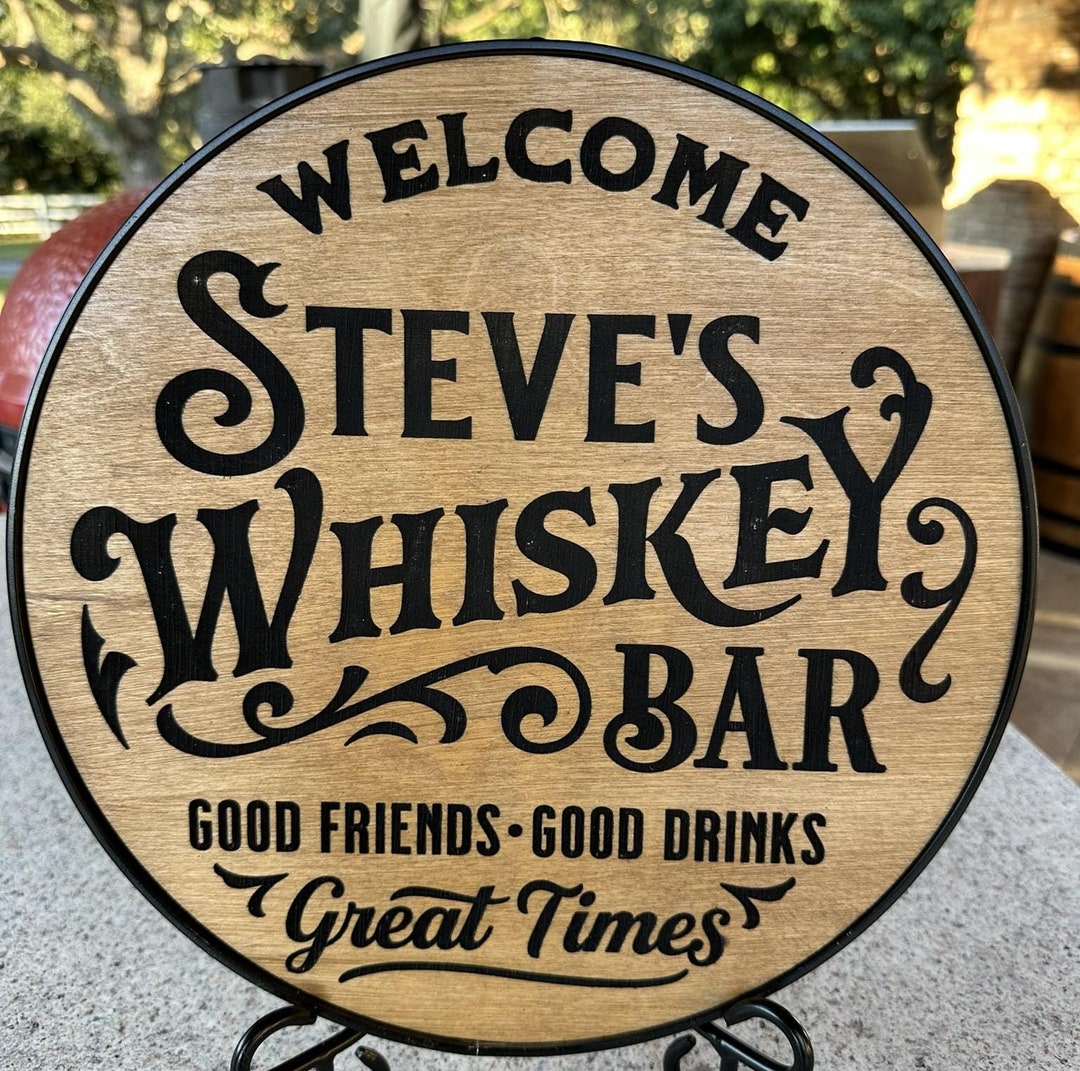Handmade Whiskey Bar Sign - Personalized With Your Choice of Color ...