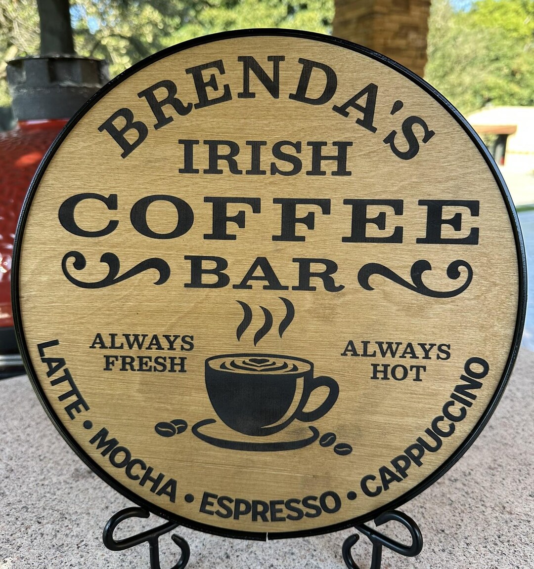 Handmade Real Wood Coffee Bar Sign - Customizable Sizes & Editable Text ...