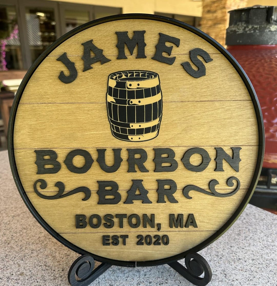 Custom Bourbon Bar Sign | Handmade Heavy Duty Wood Decor - Etsy