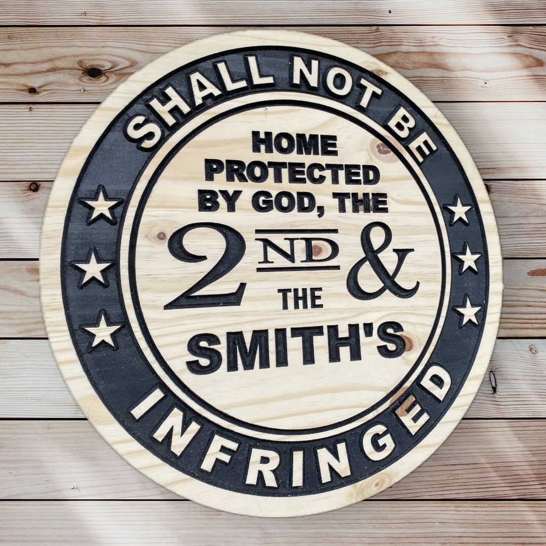 Heritage Defender: Customizable 2nd Amendment Wooden Tribute Sign Wood ...