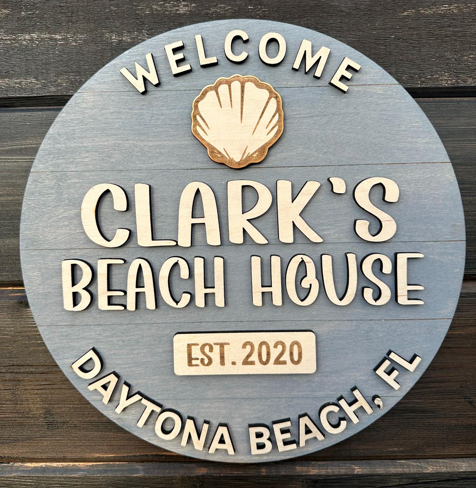 Personalized Welcome Beach House Sign, Custom Beach House Decor ...