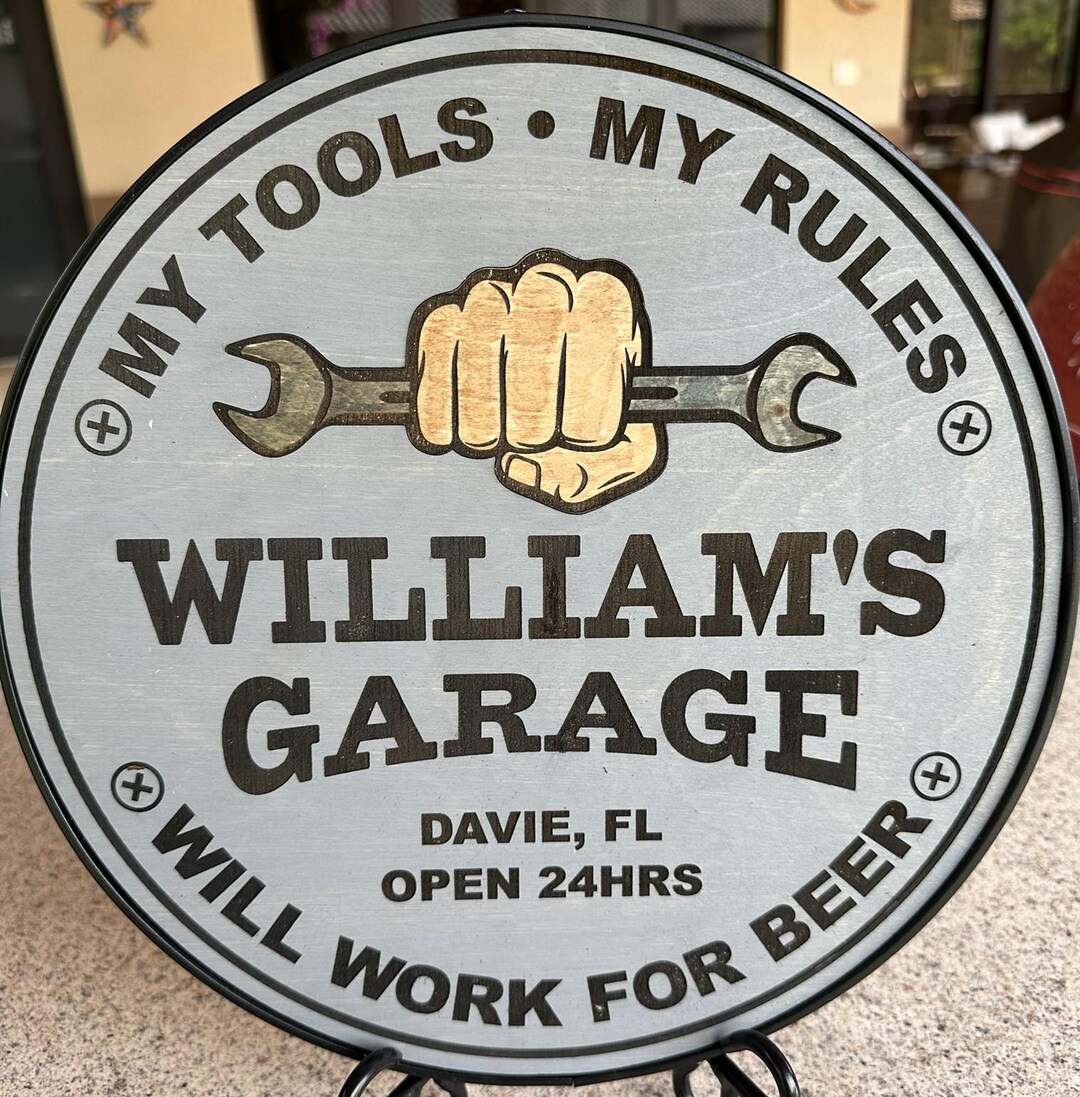 Custom Garage Sign, Car Garage Decor, Garage Signs, Garage Wall Art ...