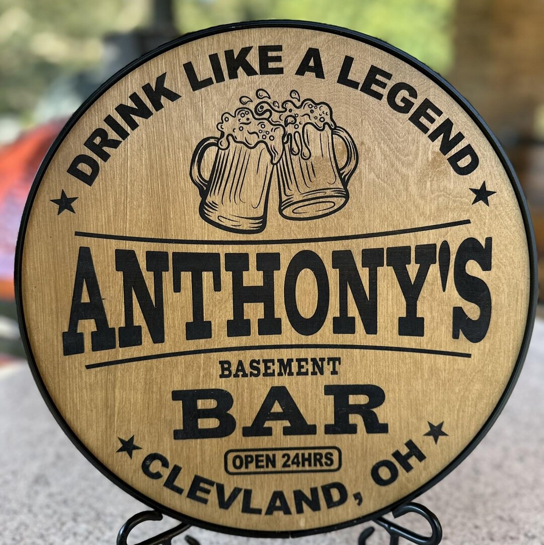Custom Wooden Bar Sign, Personalized Man Cave Decor - Etsy