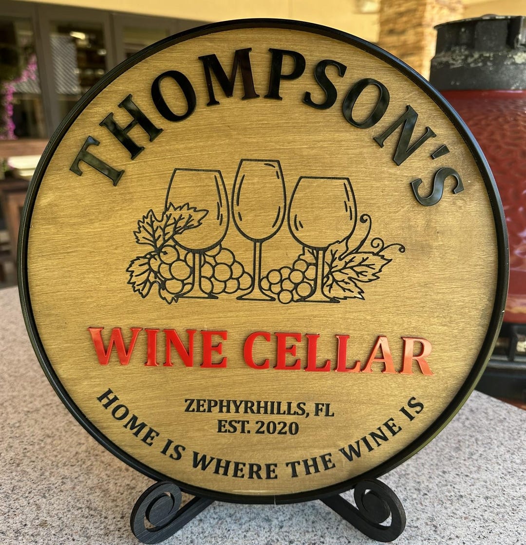 Personalized Wine Bar Sign, Wine Cellar Sign, Custom Wine Sign, Home ...
