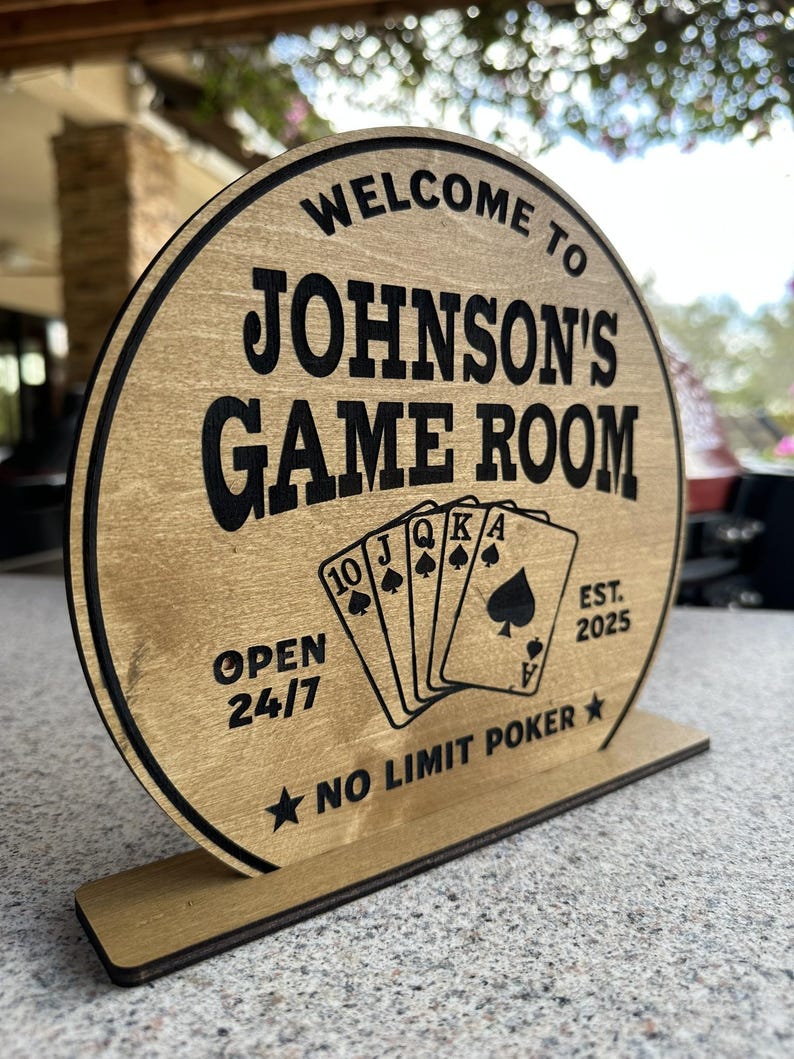 Personalized Game Room Wood Sign, Custom Man Cave Decor - Etsy