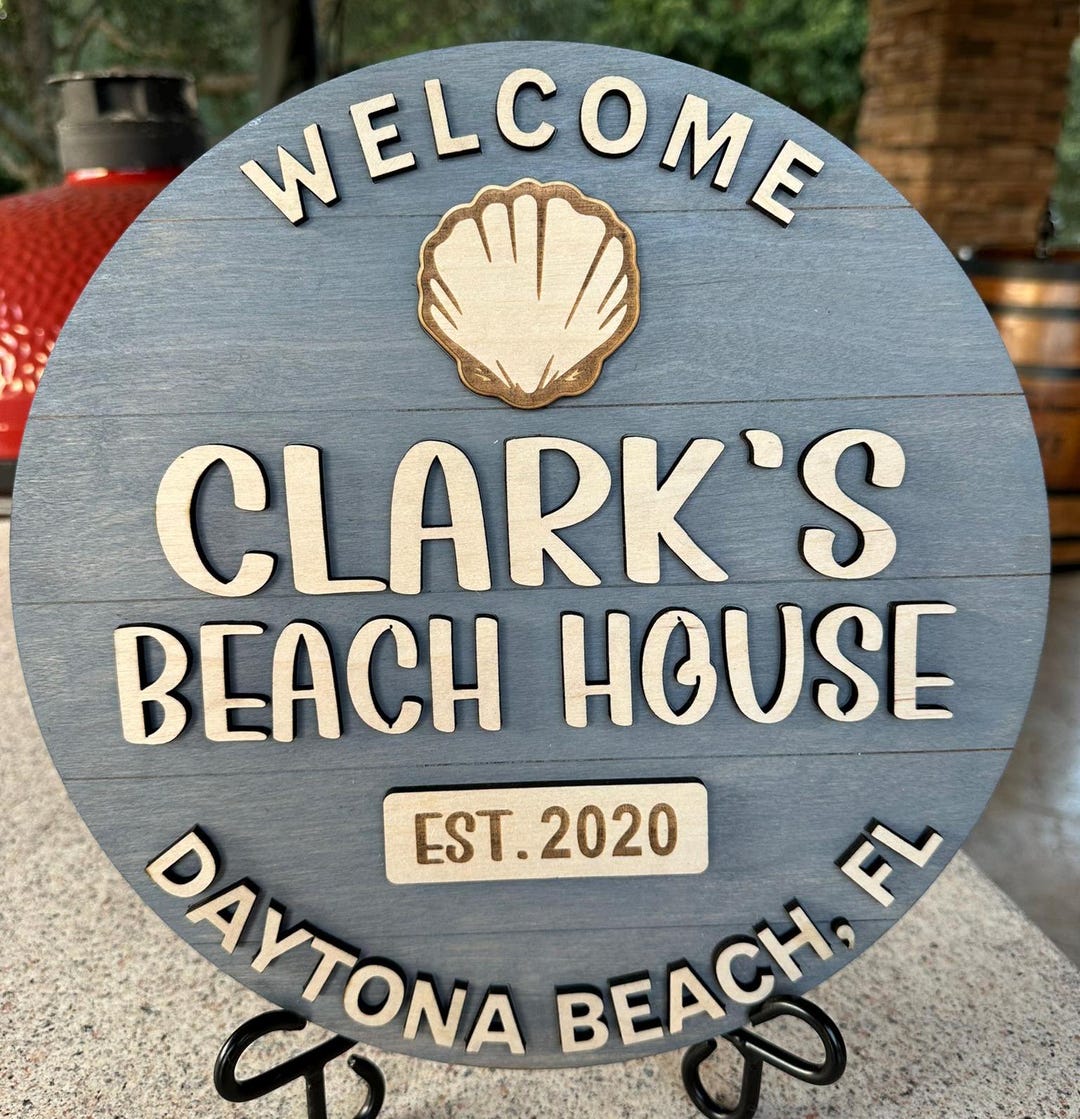 Personalized Welcome Beach House Sign, Custom Beach House Decor ...