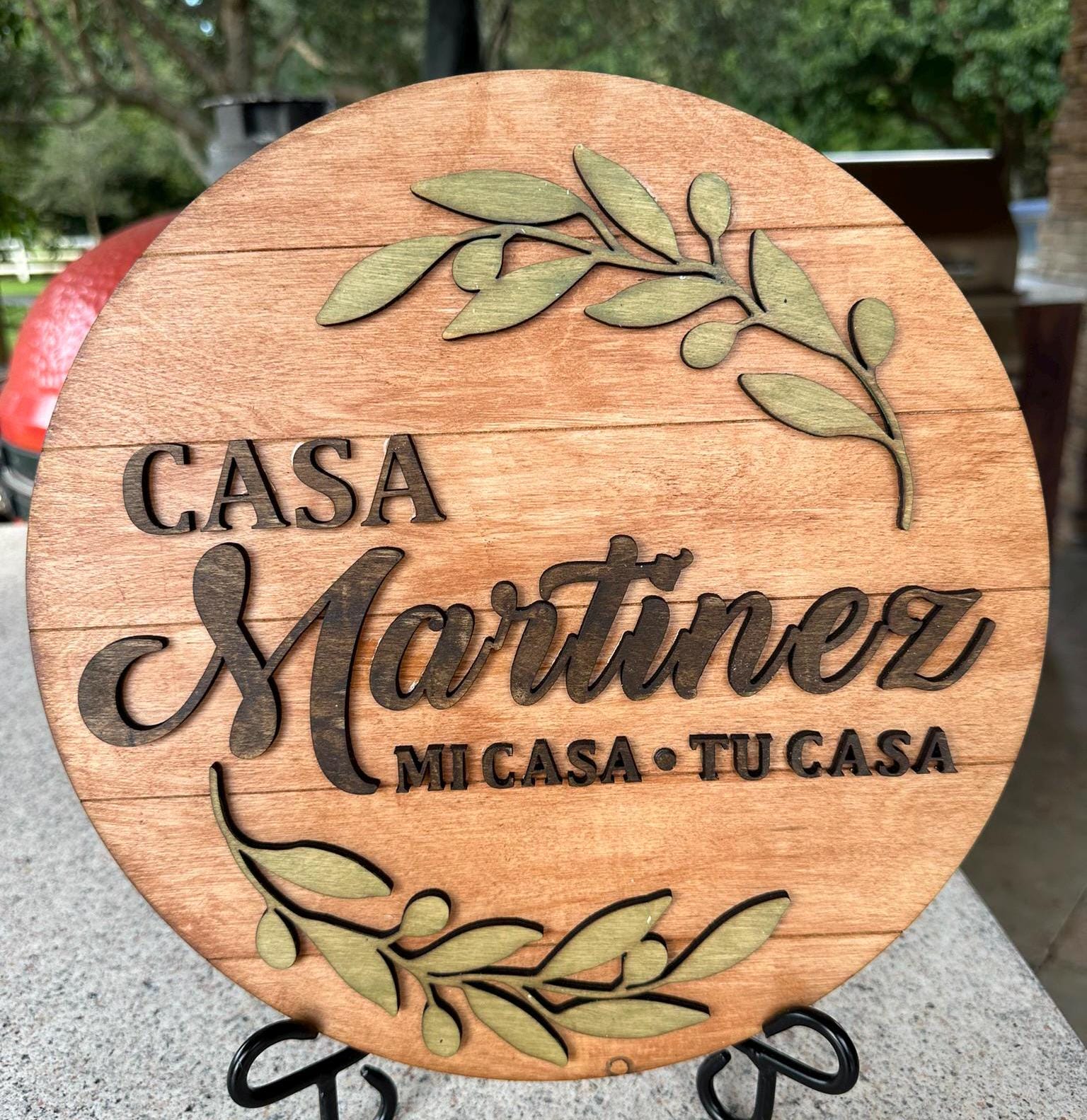 Welcome to Our Home Sign | Personalized Wooden Name Sign | Spanish ...