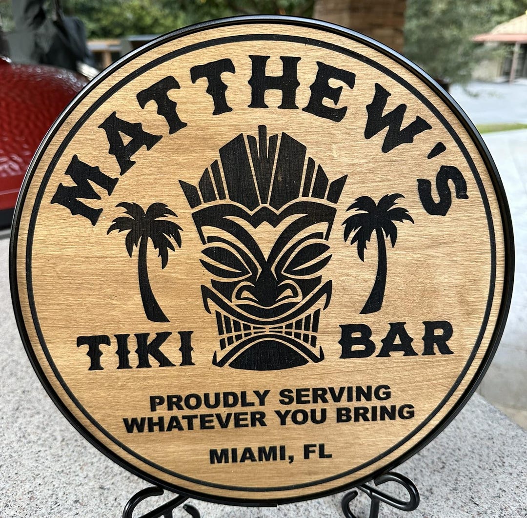 Personalized Handmade Wooden Tiki Bar Sign | Custom Outdoor Decor Gift ...