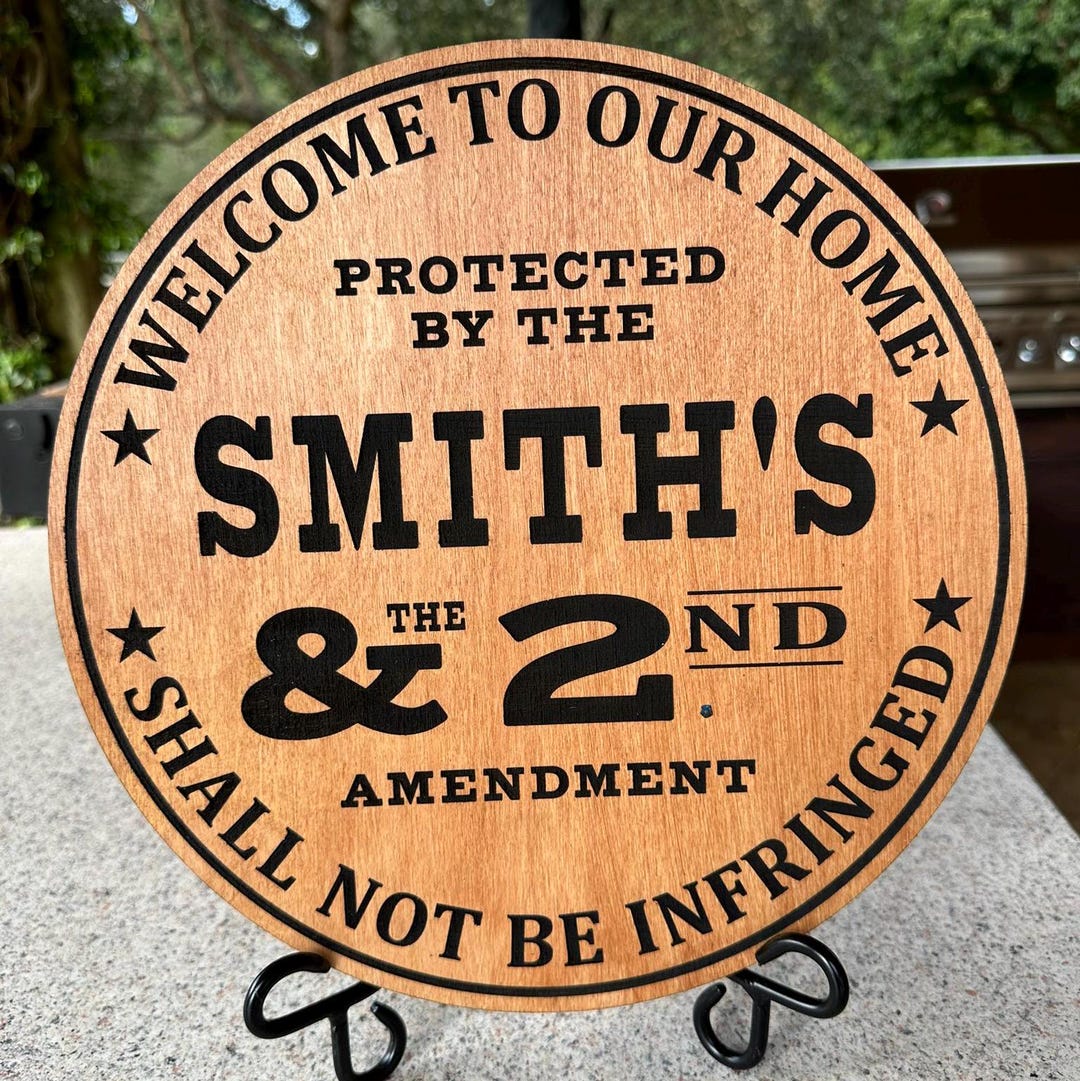 Personalized 2nd Amendment Wooden Sign, Custom Guns Sign, Outdoor Decor ...