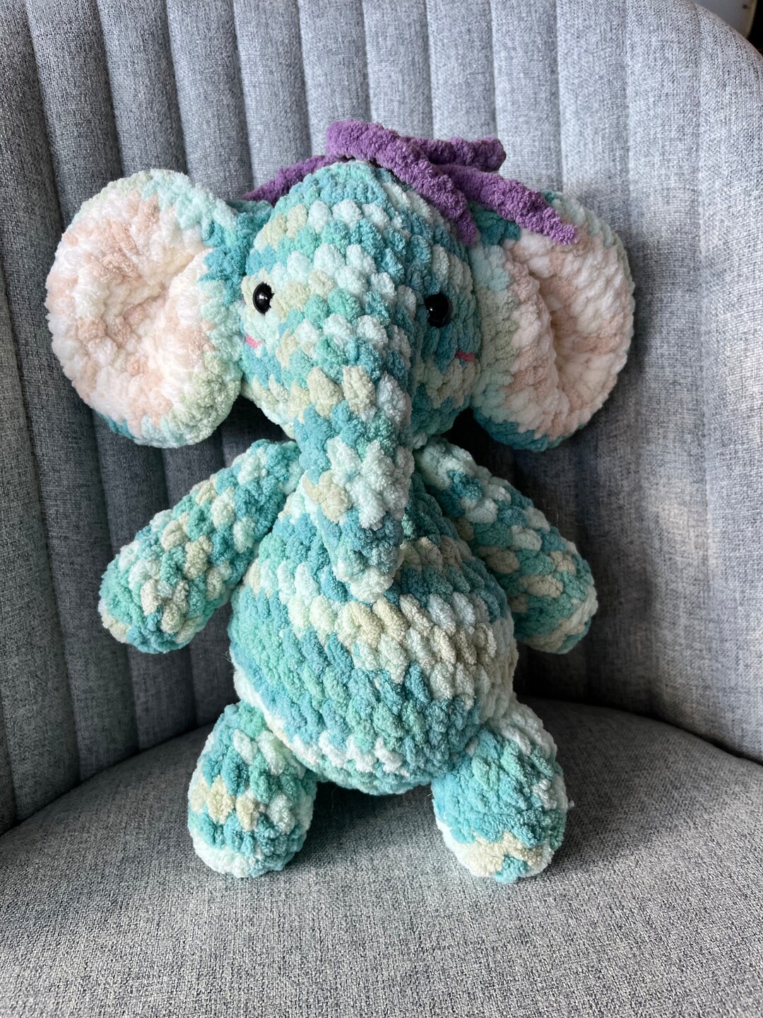 Crochet Elephant Plushie Amigurumi Stuffed Animal Customizable - Etsy