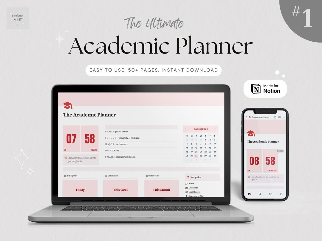Notion University Template Academic Notion Template Student Notion ...