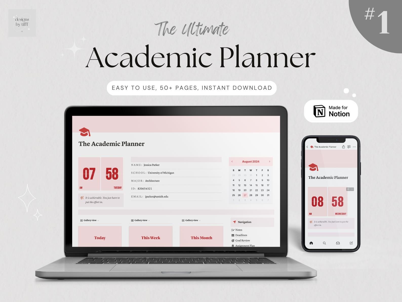 Notion University Template Academic Notion Template Student Notion ...