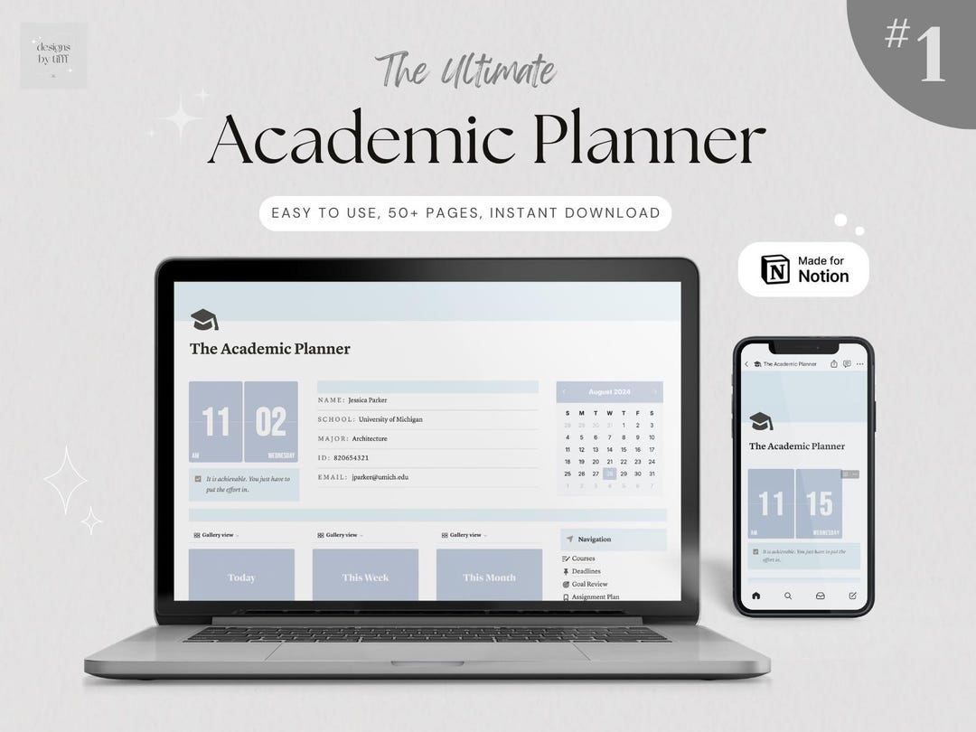 Notion University Template Academic Notion Template Student Notion ...