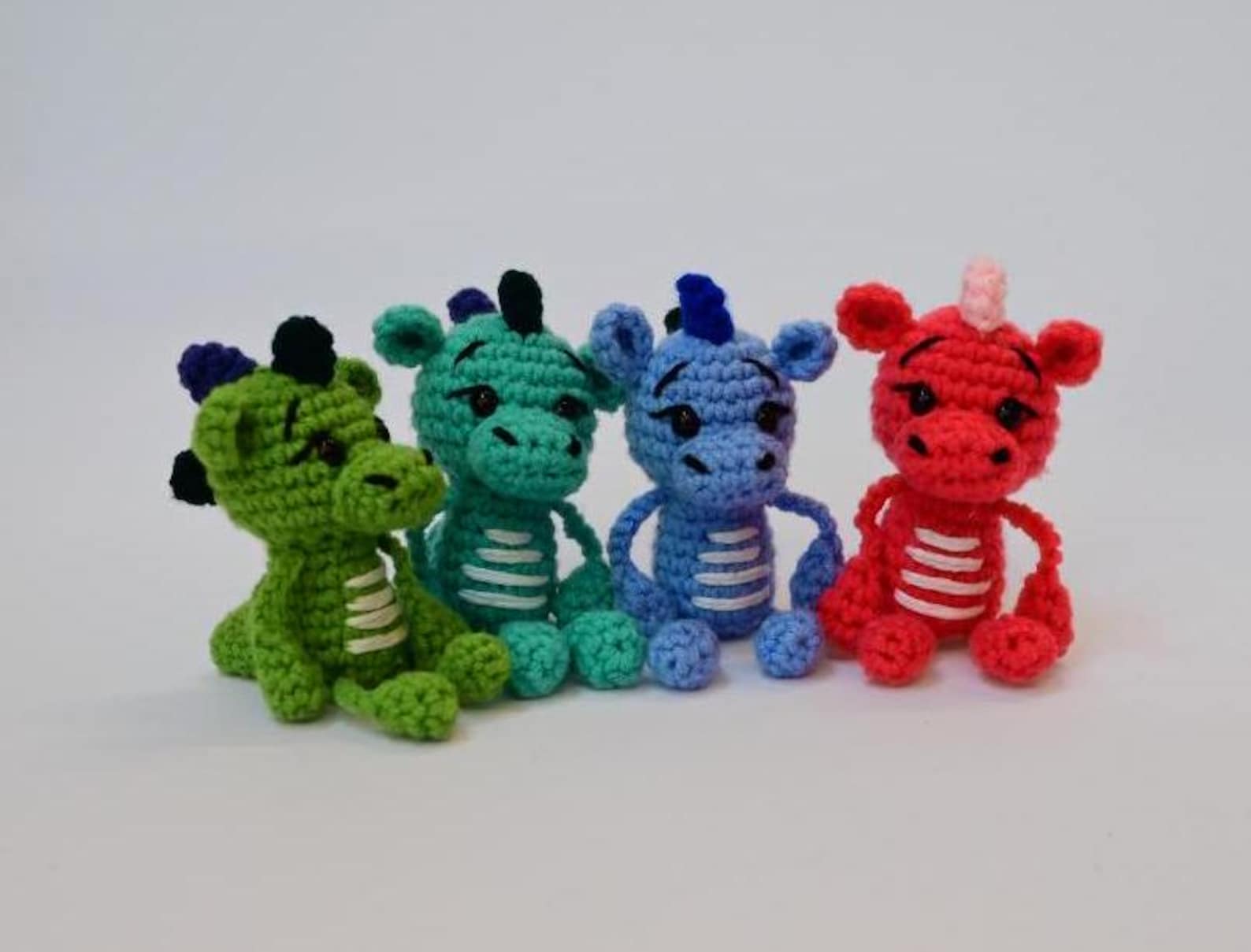 Dinosaur Key Chain Crochet Pattern English and German, Pdf Download ...