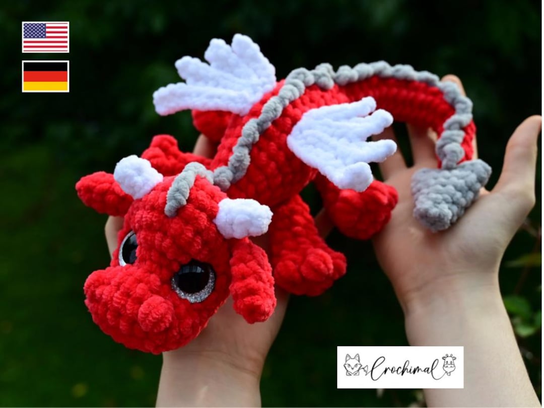 Dragon Crochet Pattern, Pdf Download English and German, Linus the ...