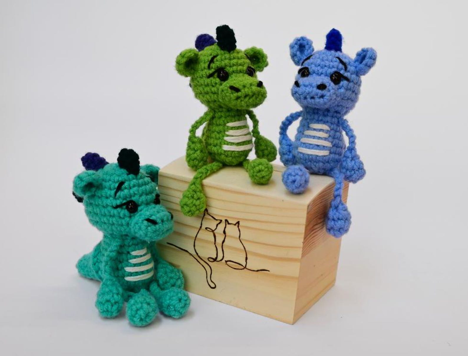 Dinosaur Key Chain Crochet Pattern English and German, Pdf Download ...