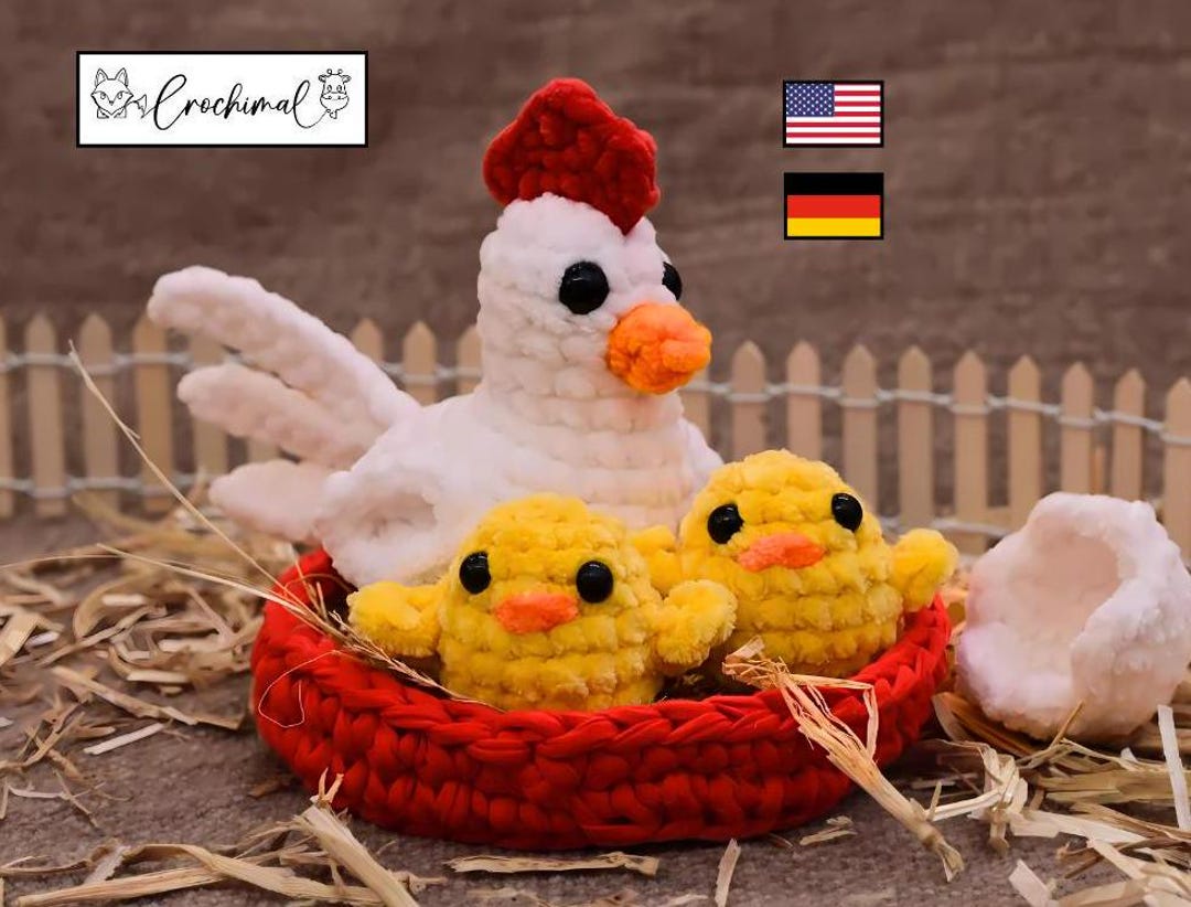 Easter Basket Crochet Pattern English and German, Digital Pdf Download ...