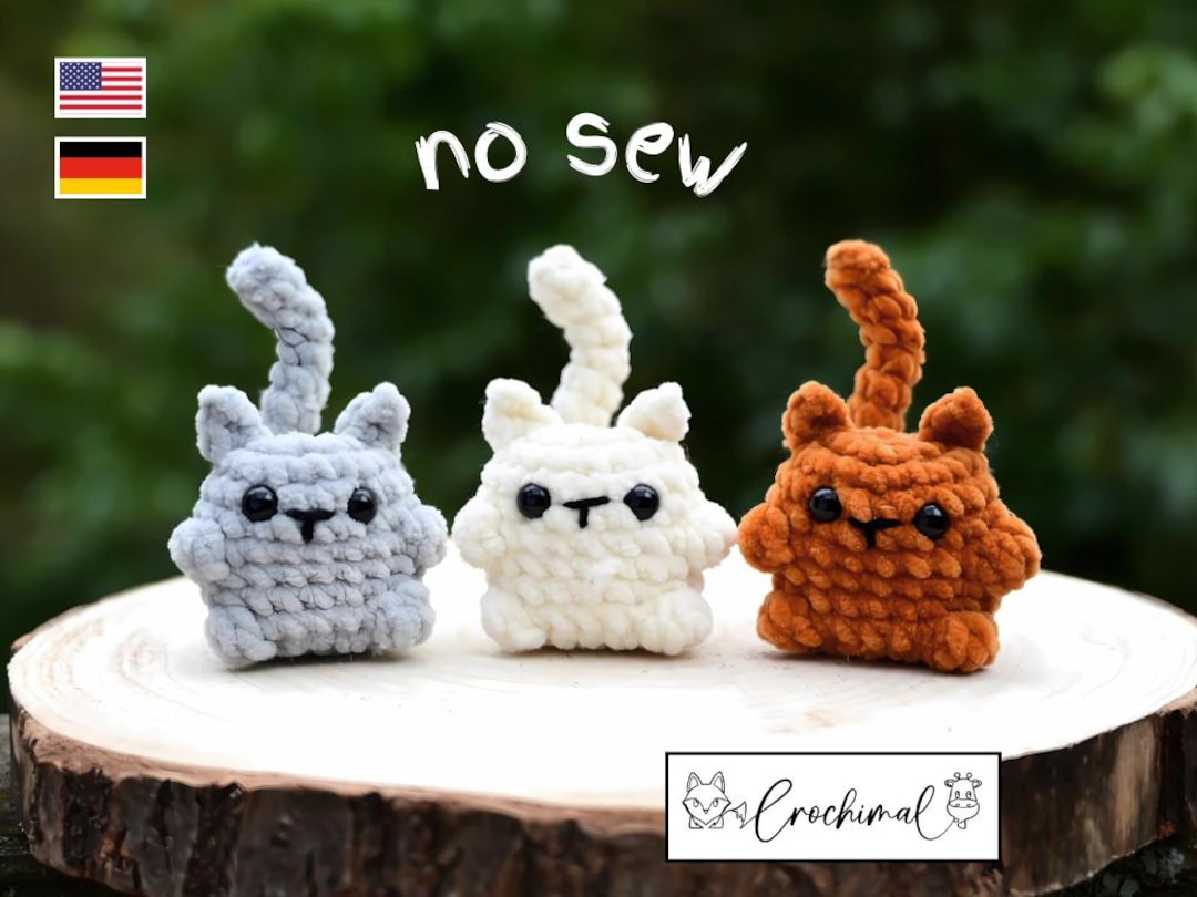 Little Kitty Crochet Pattern English and German, Pdf Download, No Sew ...