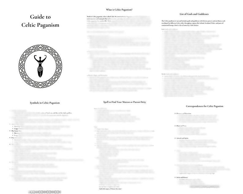 Guide to Celtic Paganism | 9 Pages PDF Witchcraft Druidry Magick Wicca ...