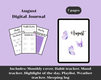August 2024 Digital Bullet Journal - Etsy