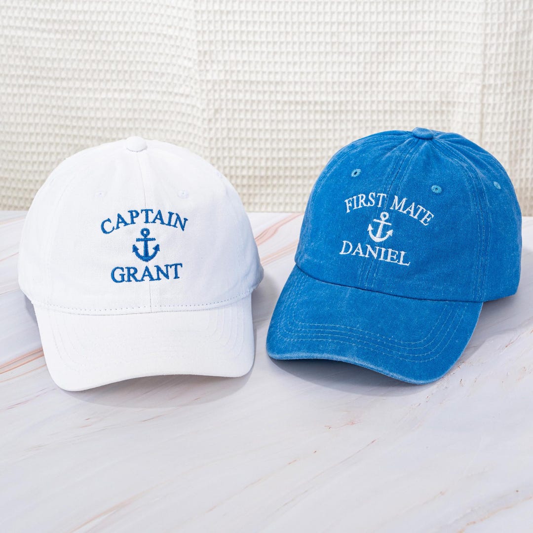 Custom Embroidered Captain Hat, First Mate Hat, Personalized Cap ...