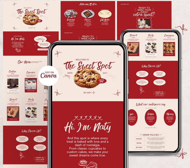 Vintage Bakery Business Web Template, Baker Pricing Info, Home Baker ...