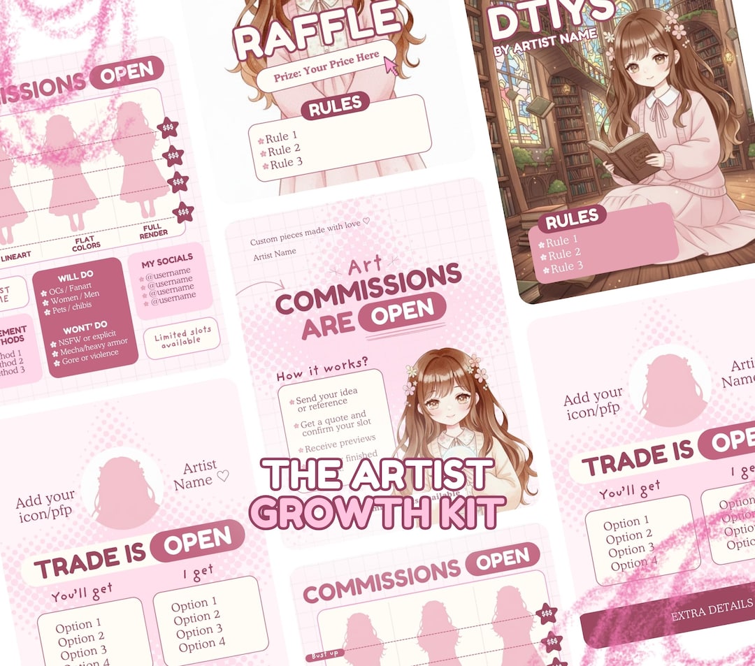 Editable Artist Commission Sheet, Social Media Template for Digital ...