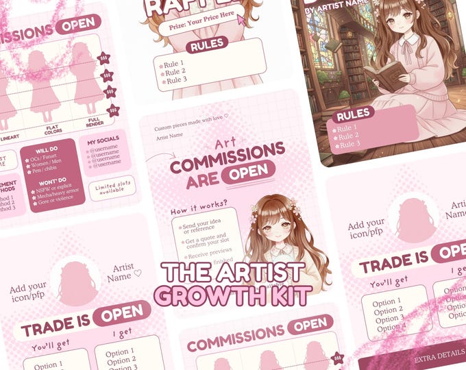 Easy DIY Custom Pricing Commission Sheet Template for Artists, Crafters ...