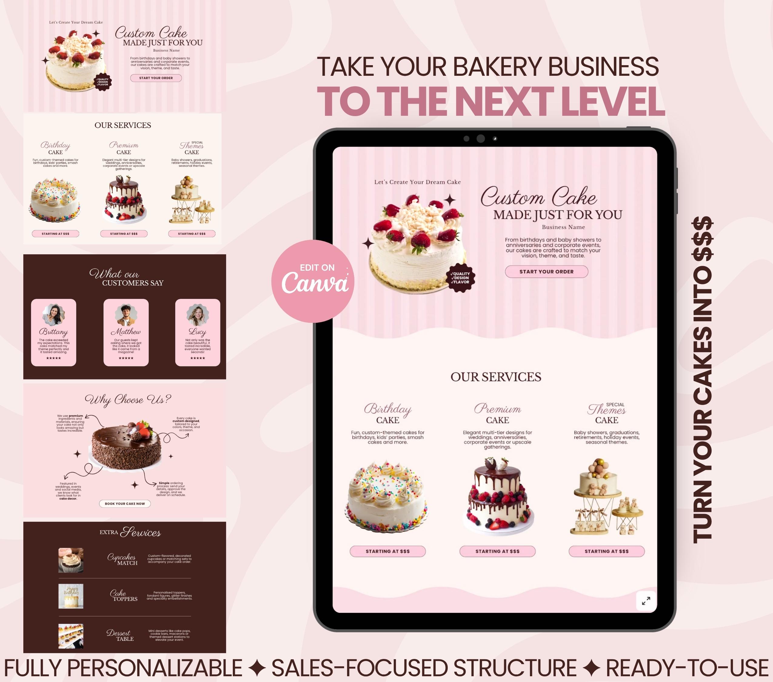 Bakery Business Web Template, Baker Pricing Info, Home Baker Website ...