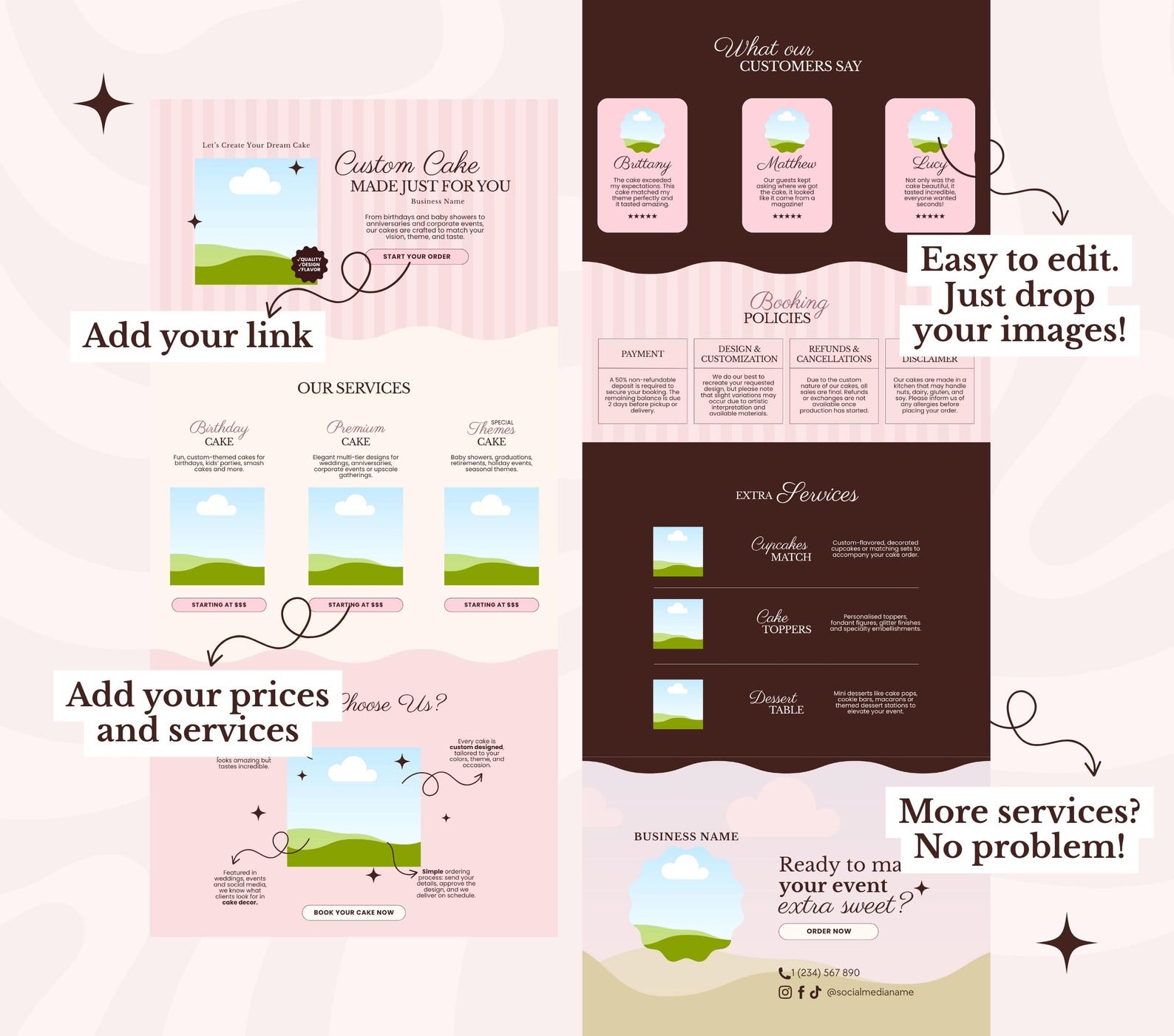Bakery Business Web Template, Baker Pricing Info, Home Baker Website ...