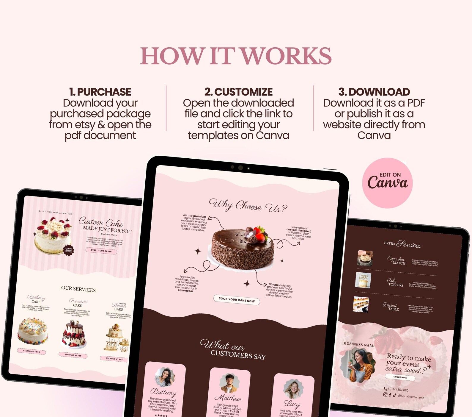 Bakery Business Web Template, Baker Pricing Info, Home Baker Website ...