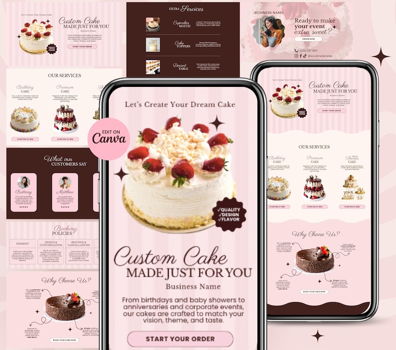 Bakery Business Web Template, Baker Pricing Info, Home Baker Website ...