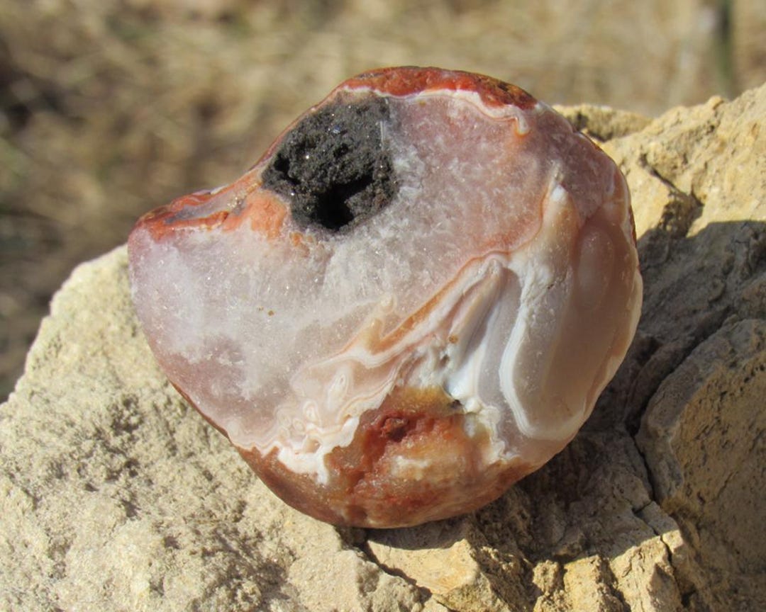 PRICE REDUCED! Lake Superior Tube Agate With Black Quartz and a Large ...