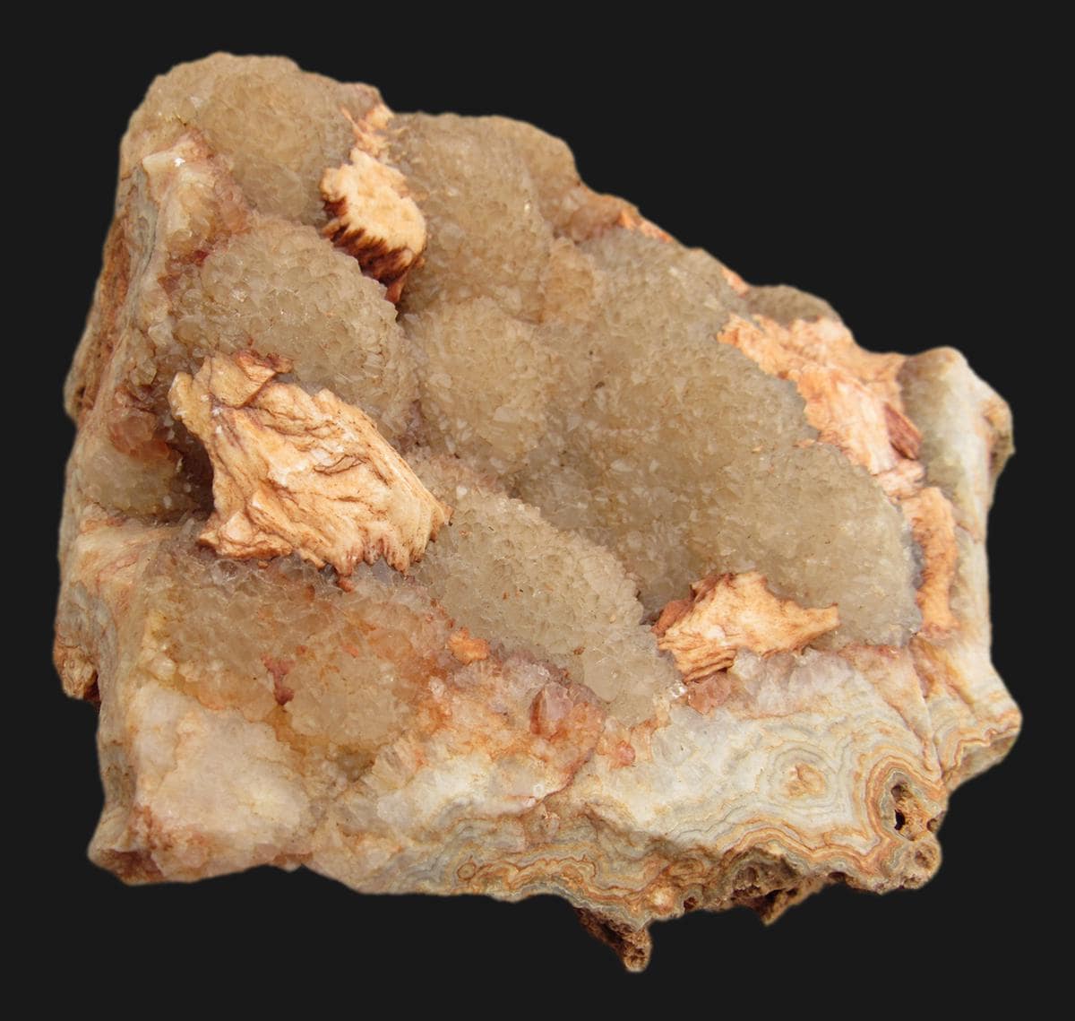 Top-shelf Specimen of Missouri Lace Agate and Druzy Quartz With Barite ...