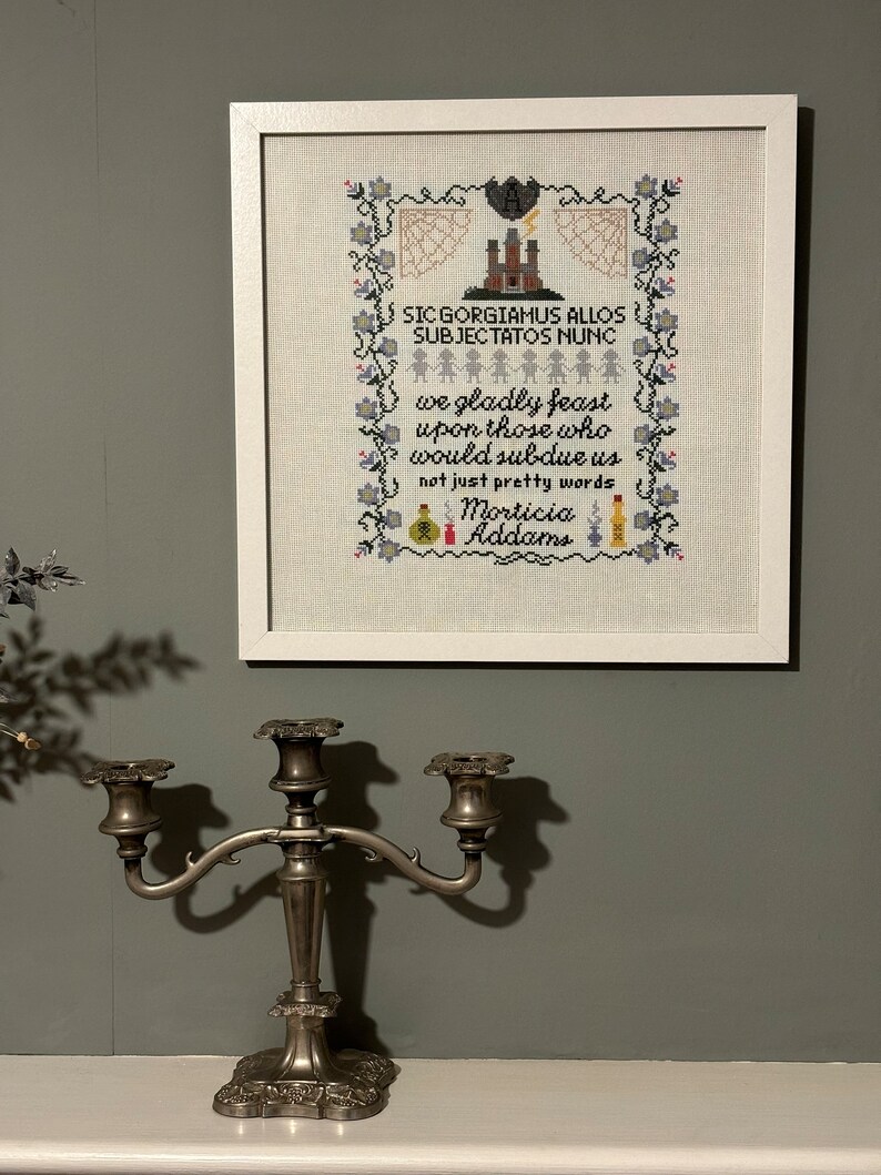 Wednesday Addams Family Sampler Cross Stitch Pattern Chart - Etsy