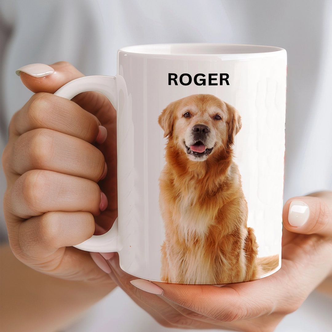 Customized Dog Mug, Dog Portrait Mug, Dog Name Mug, Personalized Coffee ...