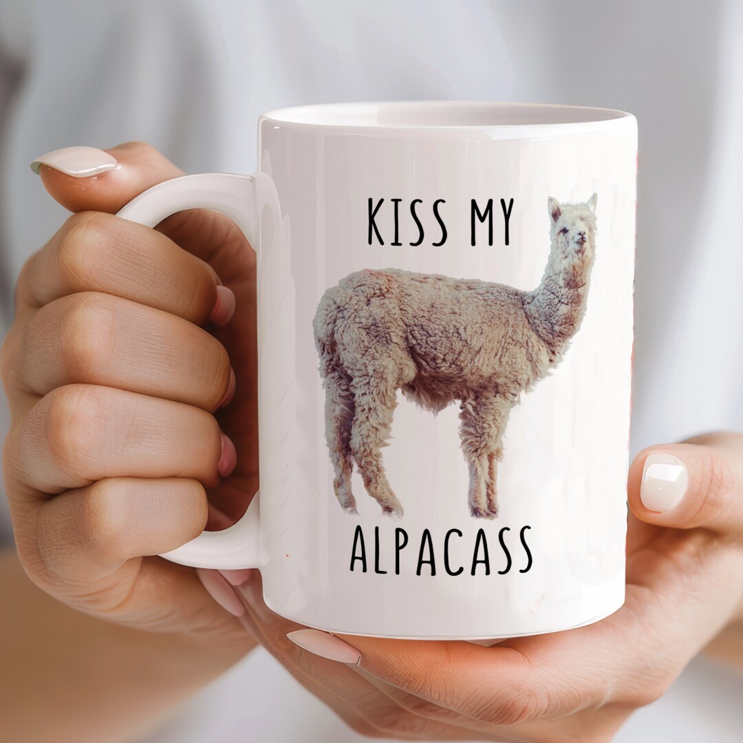 Kiss My Alpaca Mug, Llama Funny Cup, Funny Llama Mug, Llama Christmas ...