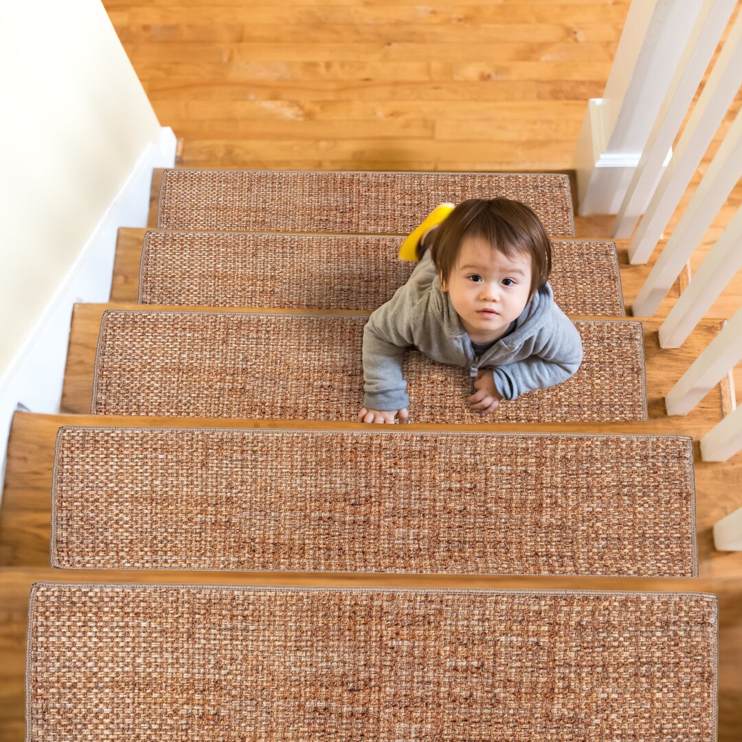 Handmade Jute Blend Stair Treads: Non-slip Stair Rug (20x70 Cm) - Etsy
