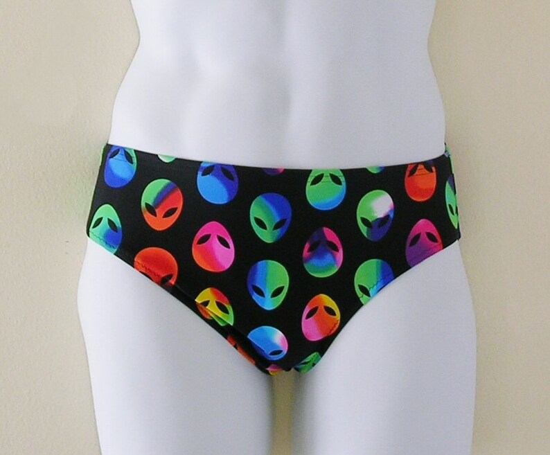 Mens Swim Brief Swimsuit in Regular or Low Rise in Neon Aliens - Etsy