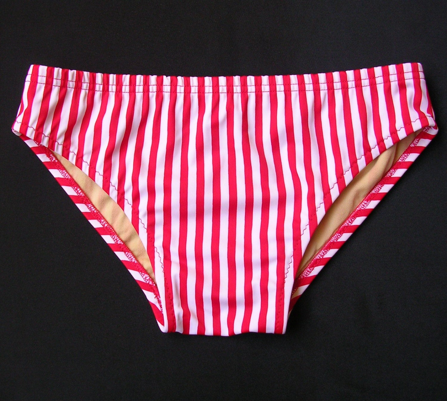 Mens Low Rise Swim Brief Swimsuit in Red and White Candy Stripe - Etsy