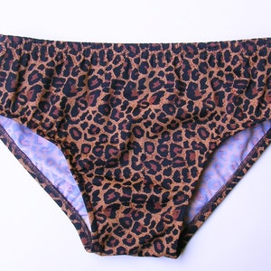 Mens Swim Brief Swimsuit in Brown Leopard Print - Etsy