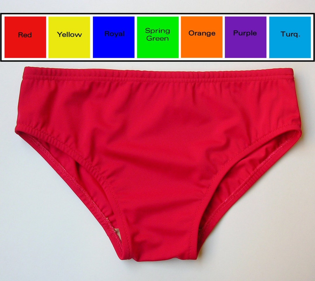 Mens Swim Brief Swimsuit in Red, Yellow, Blue, Green, Orange, Purple ...