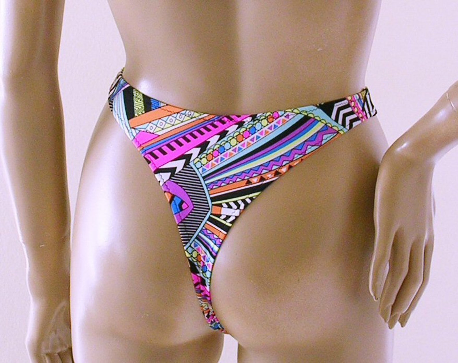 80s 90s Thong Bikini Bottom With High Leg And Triangle Top In Etsy