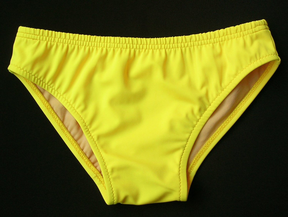Mens Low Rise Swim Brief Swimsuit in Turquoise Yellow Blue | Etsy