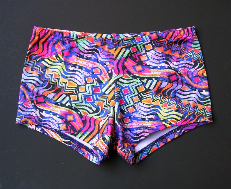 Mens Low Rise Square Cut Swimsuit In Mardi Gras Print Etsy