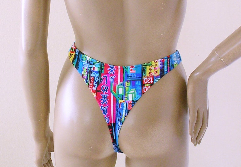 80s 90s Thong Bikini Bottom With High Leg And Triangle Top In Etsy